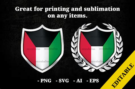 Kuwait Shield Flag Graphic By Rahallus Ntx · Creative Fabrica