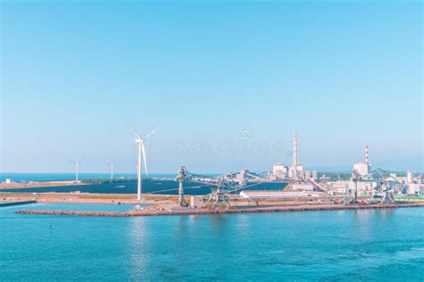 Industrial Port Wind Turbine Electric Generator In Sakata Town Japan