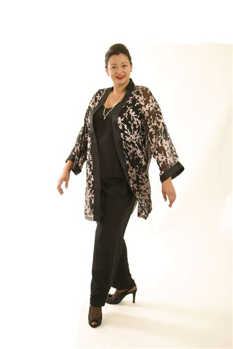 Plus Size Special Occasion Jacket Silk Pink Black Madam Butterfly