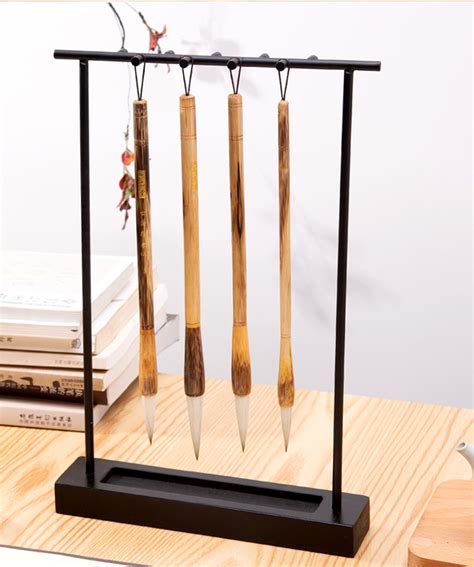 毛笔挂创意自制 树枝自制毛笔笔架 伤感说说吧