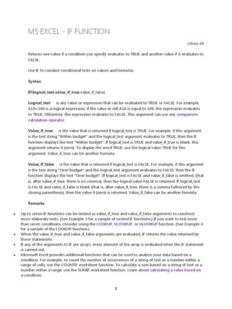 Ms Excel If Pdf Microsoft Excel Parameter Computer Programming