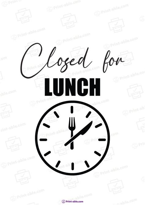 8 Free Closed For Lunch Sign Printable Print Able