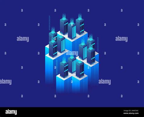 Digital Technology Concept Data Center Isometric Vector Illustration Stock Vector Image And Art