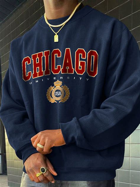 Herren Lässiges Locker Geschnittenes Sweatshirt Mit Rundkragen Und