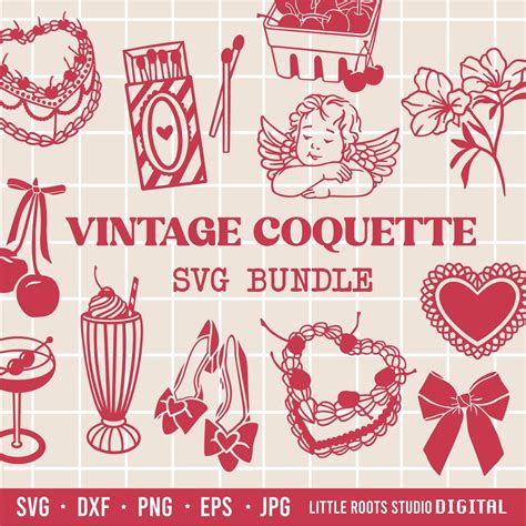 Vintage Coquette Svg Coquette Svg Bundle Coquette Bow Svg Coquette