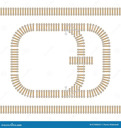 Railroad Isolated Elements Stock Vector Illustration Of Public