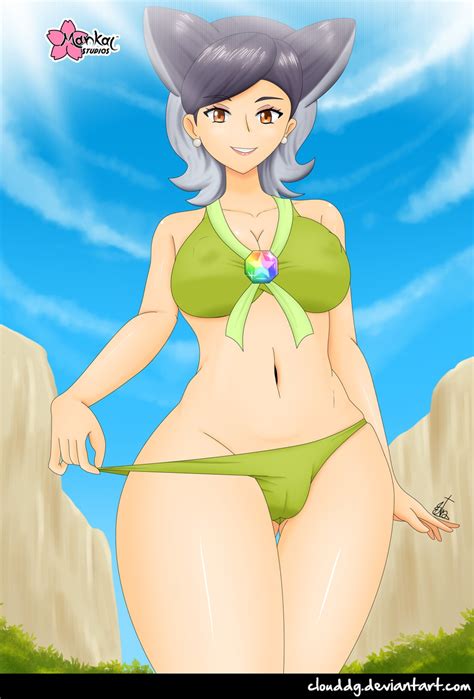 Rule 34 Big Breasts Bikini Breasts Green Bikini Milf Mommy Pokemon