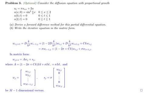 Solved Problem Optional Consider The Diffusion Equation Chegg