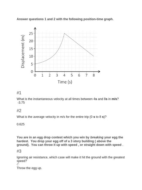 Linear Motion Exam Pdf