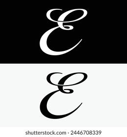 Fancy Calligraphy Letter E
