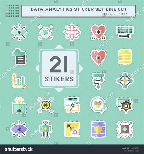 Data Analytics Sticker Line Cut Set Stock Vector Royalty Free 2148356103 Shutterstock