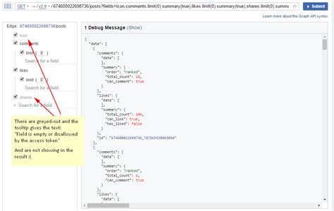 Why Facebook Graph Api Returns Field Is Empty Or Disallowed By The