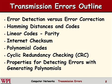 Transmission Errors Error Detection And Correction Ppt Download