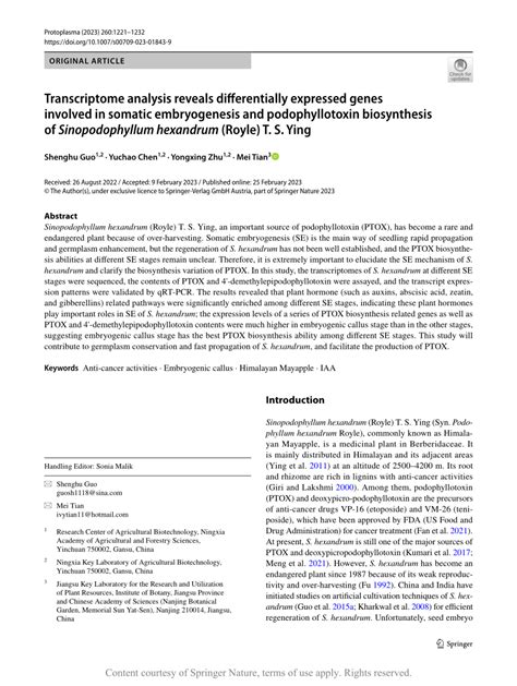 Transcriptome Analysis Reveals Differentially Expressed Genes Involved