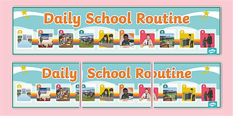 Daily School Routine Display Banner Teacher Made Twinkl