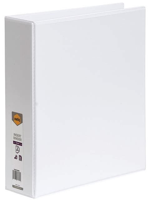Marbig Clearview Insert Binder A4 2d Ring 50mm Wh 5422008b