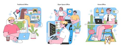 Workspaces Set Flat Vector Illustration 41175376 Vector Art At Vecteezy