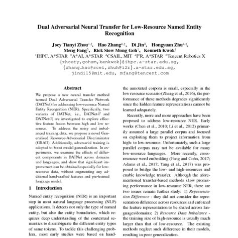 Dual Adversarial Neural Transfer For Low Resource Named Entity