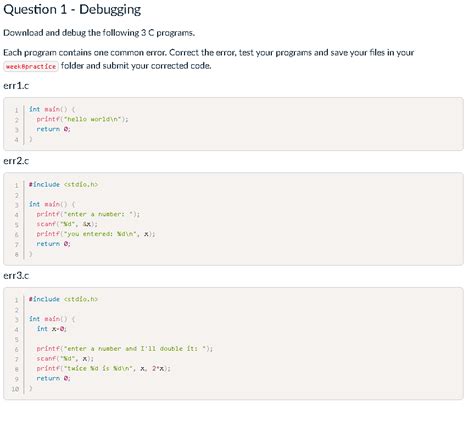 Solved Question 1 Debugging Download And Debug The