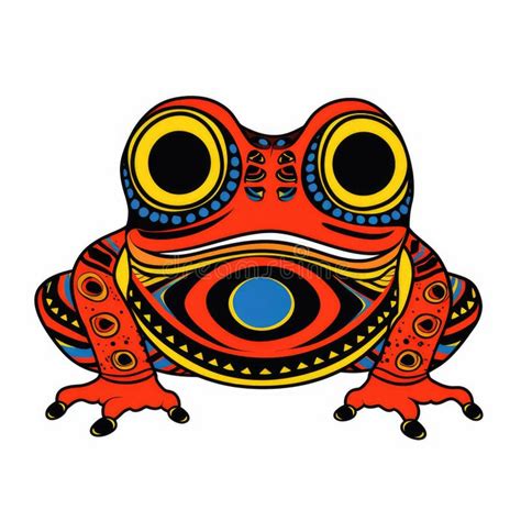 Psychedelic Toad Portrait In Bright Pop Art Style Isolated On White