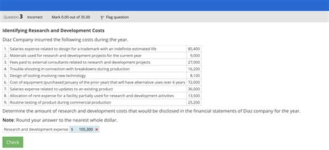 Solved Identifying Research And Development Costs Diaz