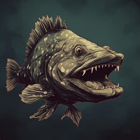 Premium Ai Image A Fish With Sharp Teeth And A Face With Sharp Teeth