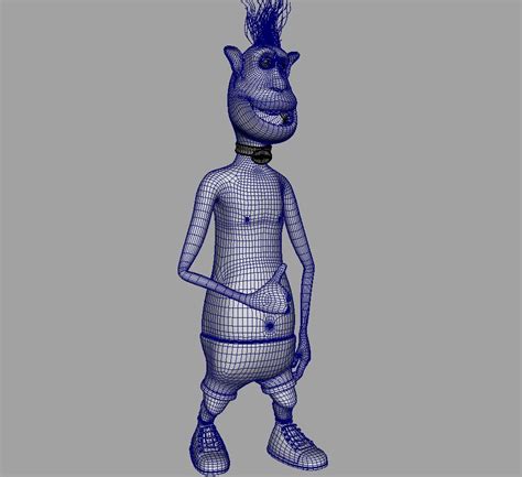 파란 외계인 만화 3d 모델 25 Ma Free3d