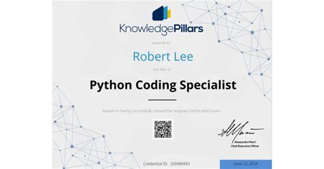 Robert Lee On Linkedin Python Coding Specialist • Robert Lee • Certified By Knowledge Pillars