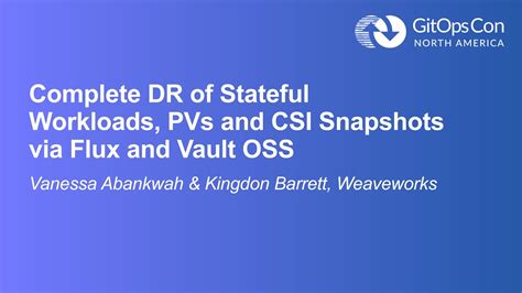 Complete Dr Of Stateful Workloads Pvs And Csi Snapshots Via Flux And