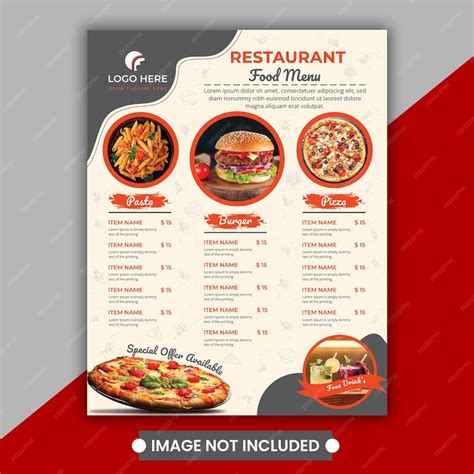 Premium Vector Trendy Creative Promotional Restaurant Food Menu Card