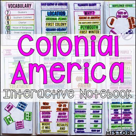 Colonial America 13 Colonies Interactive Notebook Colonial Life Early