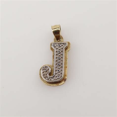 10kt Two Tone Gold Initial J Pendant Property Room