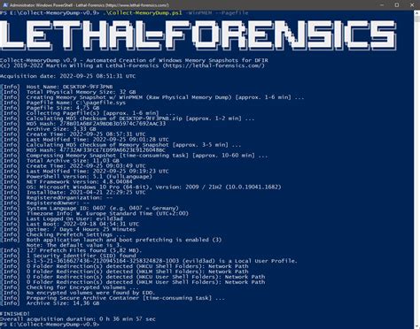 Collect MemoryDump Automated Creation Of Windows Memory Snapshots For DFIR