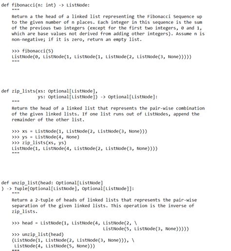 Solved Def Fibonaccin Int Listnode Return A The Head