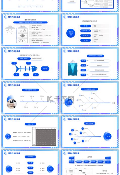 蓝色员工遇见问题分析与解决方法ppt 免费ppt模板下载 千库网