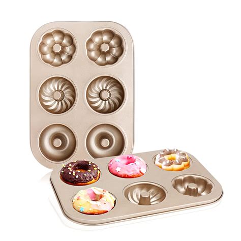 Nonstick Donut Pan Beasea 2 Pack Donut Baking Pans Carbon Steel Donut
