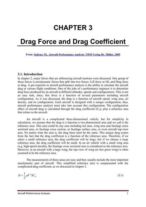 Chapter 3 Drag Force And Drag Coefficient Faculty Home Pages