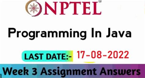 Nptel Programming In Java Week 3assignment 3 Aug 2022