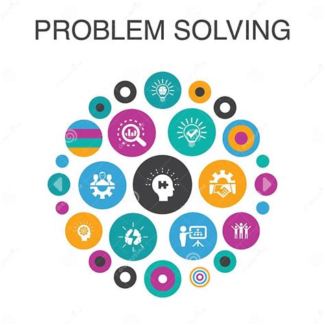 probleem oplossen infografische cirkel vector illustratie