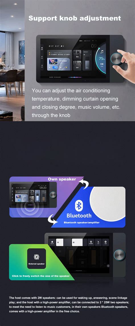 Smart Home Control Tuya Six Inch Knob Touch Screen