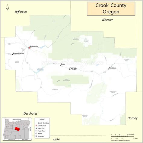 Map Of Crook County Oregon Where Is Located Cities Population
