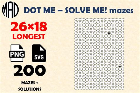 Dot Me Solve Me Mazes Longest 26×18 Graphic By Marina Art Design