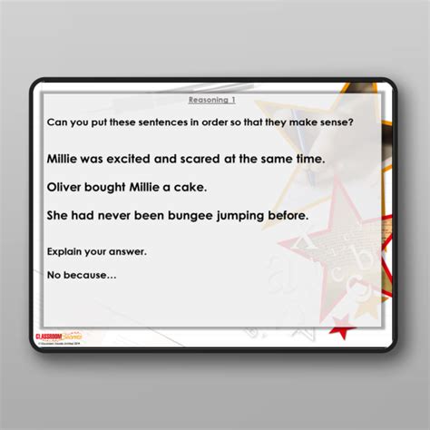 Year 1 Ordering Given Sentences Modelling Ppt Resource Classroom Secrets