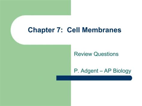 Ppt Chapter 7 Cell Membranes Powerpoint Presentation Free Download
