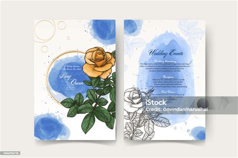 꽃 장미 나뭇잎 카드 세트 웨딩 장식 컨셉입니다 꽃 포스터 초대합니다 벡터 장식 인사말 카드 또는 초대 디자인 배경 결혼식에 대한 스톡 벡터 아트 및 기타 이미지 Istock
