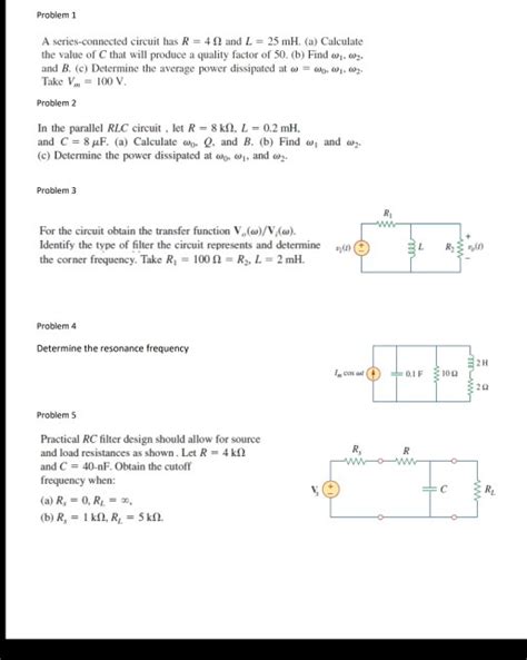 Solved Problem A Series Connected Circuit Has R And L Chegg