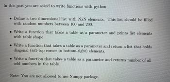 Answered In This Part You Are Asked To Write Functions With Python
