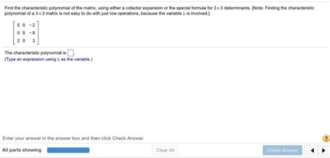 Solved Find The Characteristic Polynomial Of The Matrix