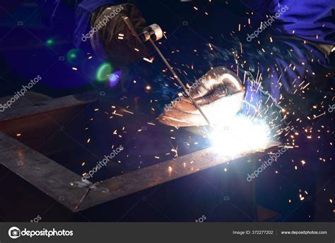 Welder Assembling Workpiece Process Shielded Metal Arc Welding Smaw