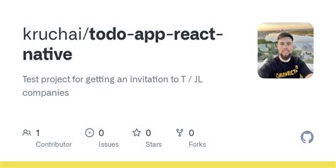 Github Kruchaitodo App React Native Test Project For Getting An